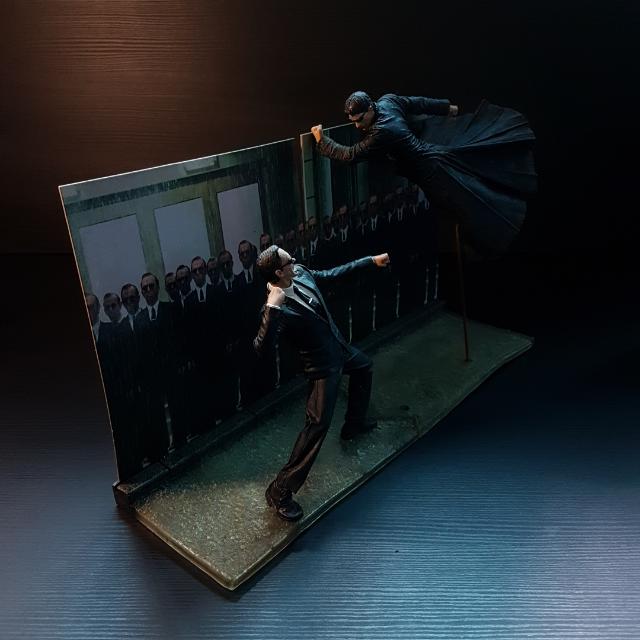 Matrix Neo Agent Smith Final Fight Set Mcfarlane Toys w/ Diorama Rain ...