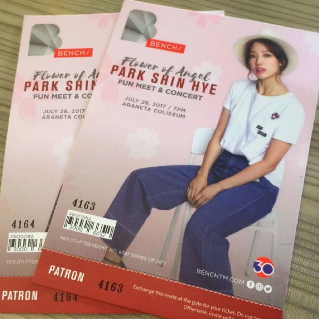 Park Shin Hye Concert - Patron Ticket, Tickets & Vouchers, Event ...