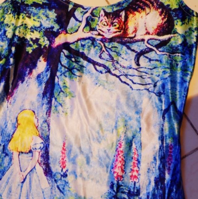 1pc Alice In Wonderland Swimsuit Womens Fashion Swimwear Bikinis