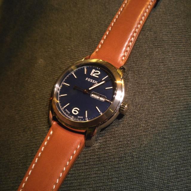Fossil Swiss-made Leather Watch FSW 4005, Luxury, Watches on Carousell