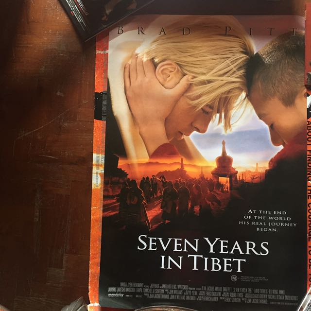 Brad Pitt: "7 Years In Tibet" movie poster, Furniture & Home Living ...