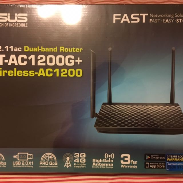 RT-AC 1200G+ Dual-band Wireless-AC1200 Gigabit Router, Computers & Tech ...