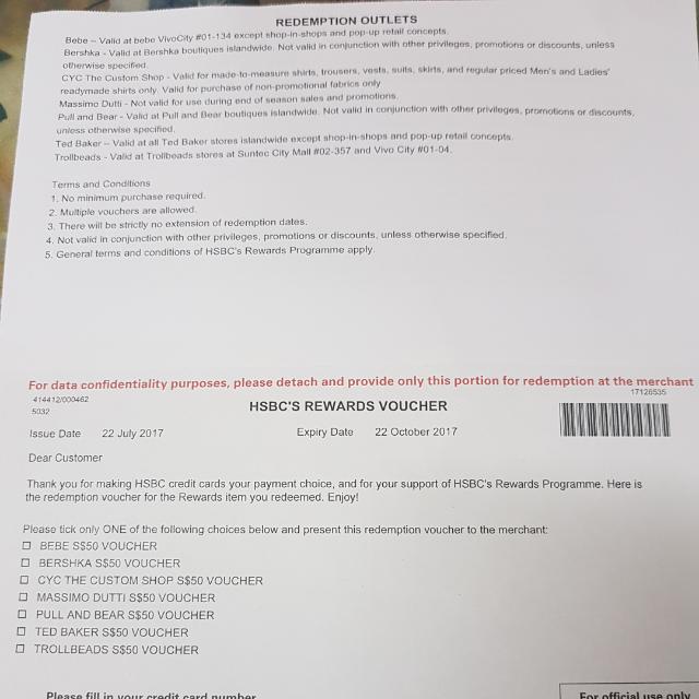 HSBC Sgd 50 Voucher, Tickets & Vouchers, Vouchers on Carousell