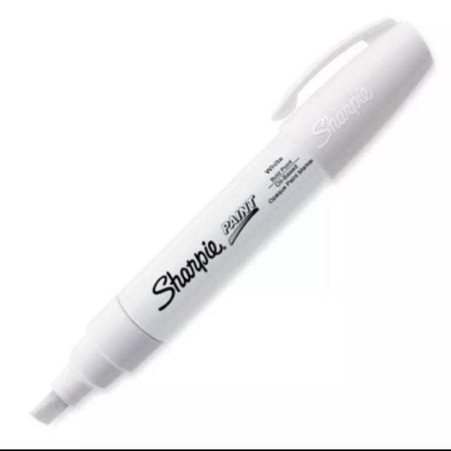 Sharpie Oil Based White Marker Bold Tip, Men's Fashion, Footwear ...