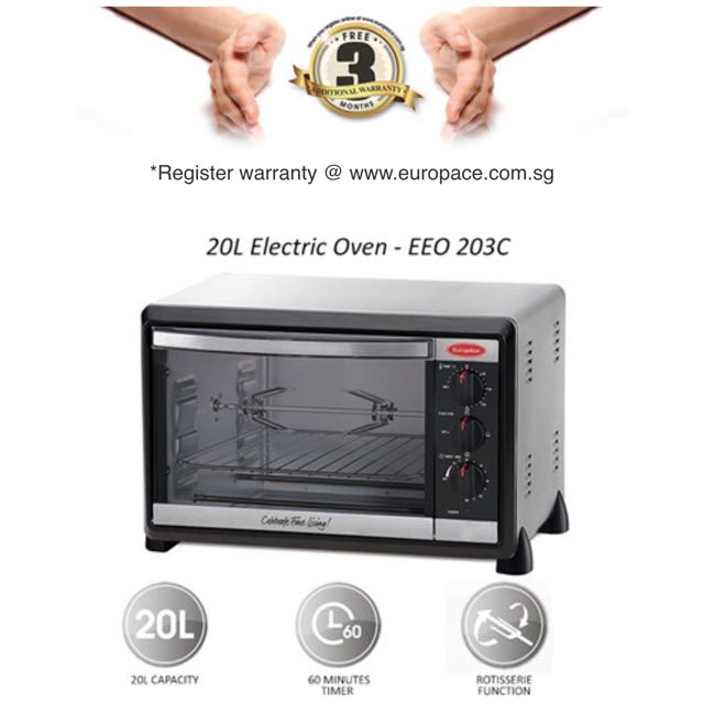EuropAce Stainless Steel Electric Oven 20L (EEO-203C), TV & Home ...