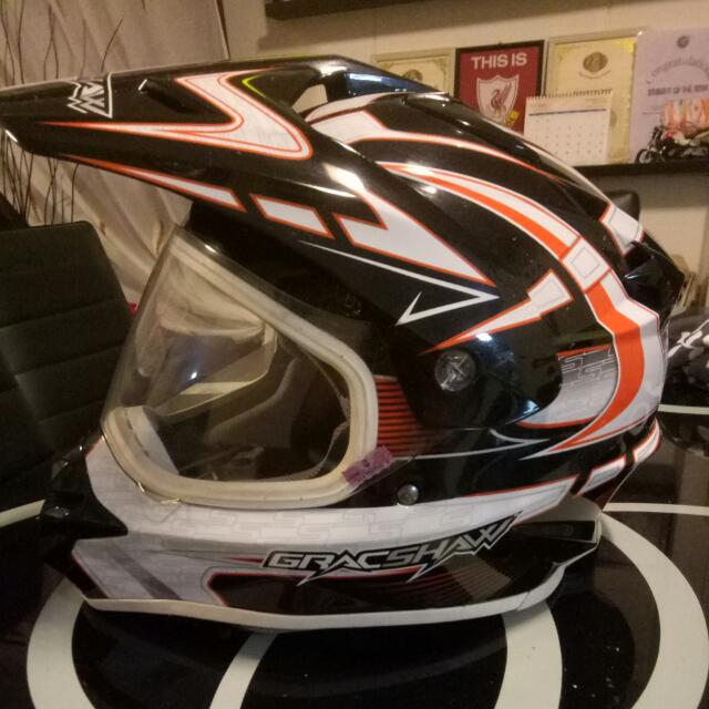GracShaw Full Face Touring Helmet, Motorcycles, Motorcycle Apparel on ...