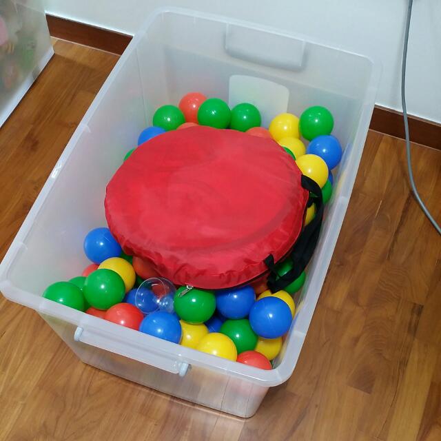 Pikachu Tent & Balls With Plastic Storage Box, Hobbies & Toys, Toys ...