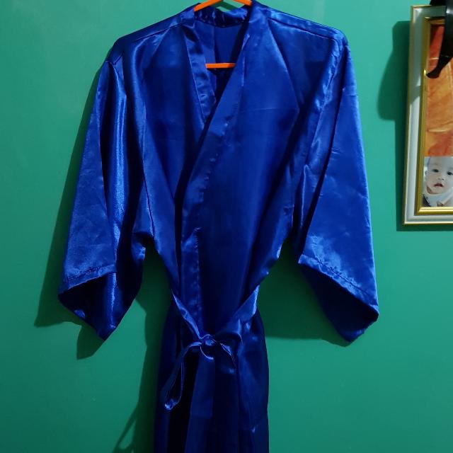 Royal Blue Bridal Robe, Women's Fashion, Dresses & Sets, Evening ...