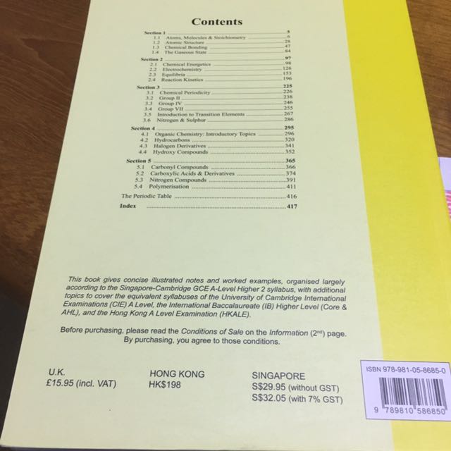 Advanced Study Guide Chemistry (2007-2012), CS Toh, Hobbies & Toys ...