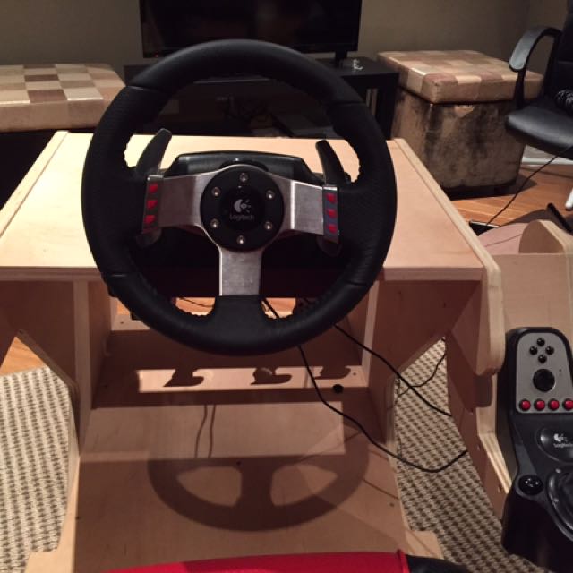 Logitech G27 Racing Wheel With Custom Cockpit, Video Gaming, Gaming ...