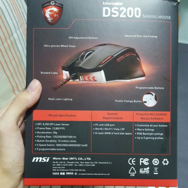 MSI Interceptor DS200 Gaming Mouse, Computers & Tech, Parts ...