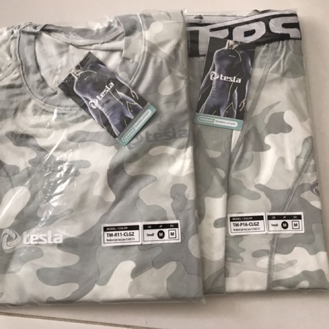 Tesla Camo Compression Wear Base Layer, Men's Fashion, Tops & Sets ...