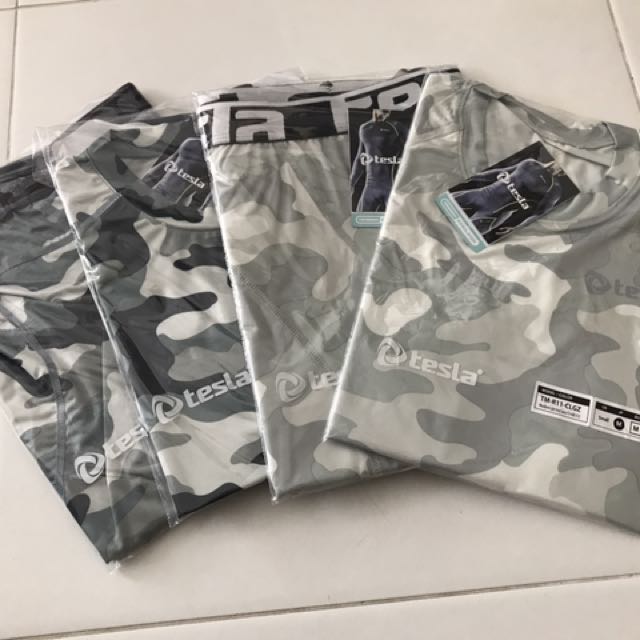 Tesla Camo Compression Wear Base Layer, Men's Fashion, Tops & Sets ...