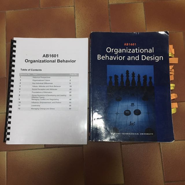 AB1601 Organizational Behavior And Design NTU, Hobbies & Toys, Books ...