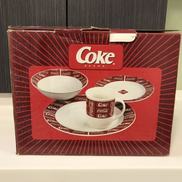 Coca Cola 16 Pieces Dinner Stoneware Set, TV & Home Appliances, Kitchen ...