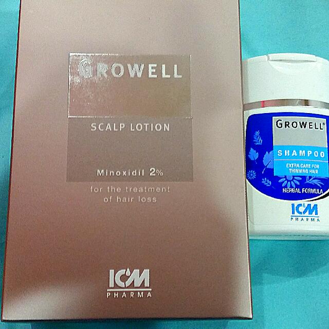 Growell Scalp Lotion Minoxidil 2% Free Growell Shampoo, Beauty ...