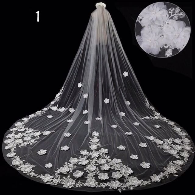 bridal veil; wedding ceremony veil; wedding ring veil, Women's Fashion ...