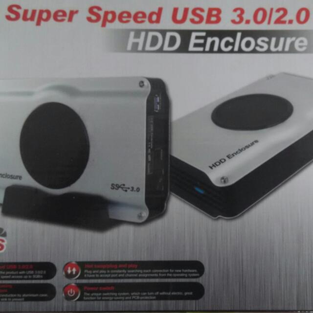 USB 3.0 SATA HDD Enclosure With Cooling Fan, Electronics, Computer ...