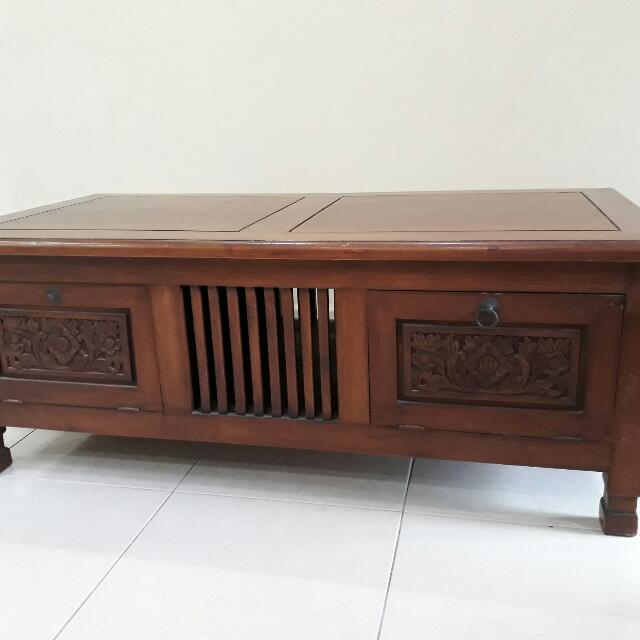 Balinese Style Teakwood Coffee Table, Furniture & Home Living ...