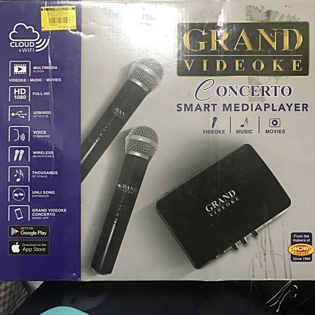 Grand Videoke Karaoke Concerto Wireless Mic-Wifi Enable, TV & Home ...