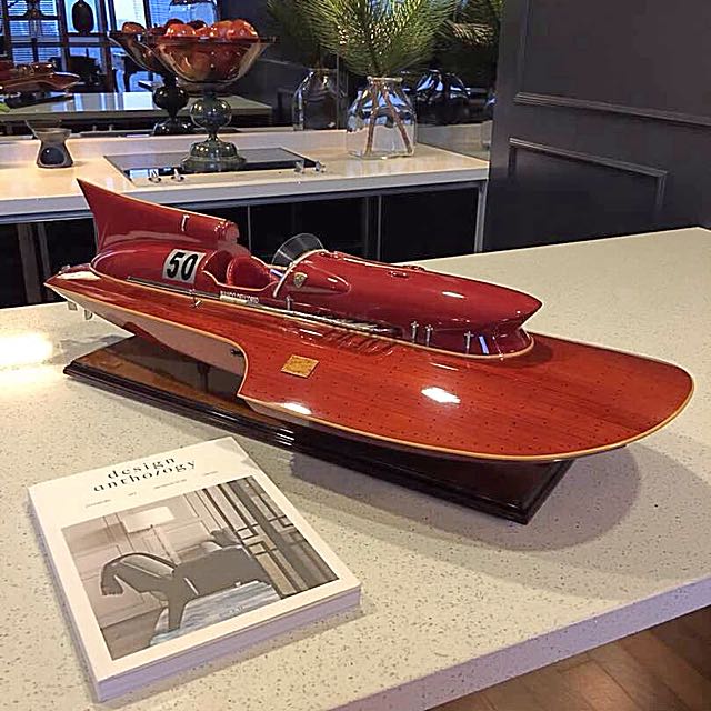 Hand Crafted Antique FERRARI Speedboat, Furniture & Home Living, Home ...