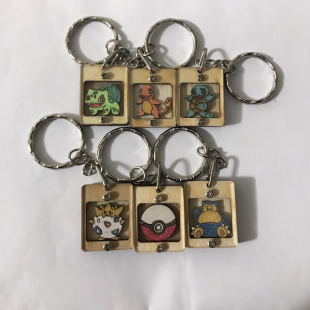Handmade Wooden Pokemon Keychain, Hobbies & Toys, Stationery & Craft ...