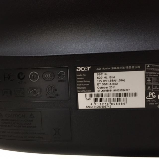 Acer Monitor, Computers & Tech, Parts & Accessories, Monitor Screens on ...