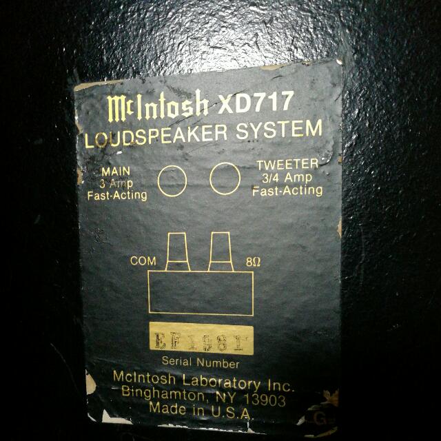 Lastday Moving Out SALE!!McIntosh XD717 standfloor speaker, Audio ...