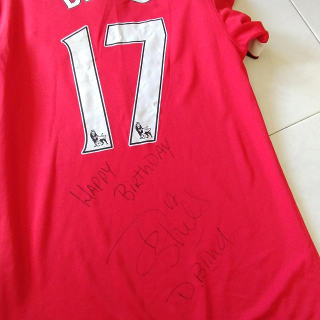 Signed jersey by Daley Blind with birthday message, Sports Equipment ...