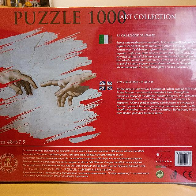 Michelangelo (The Creation of Adam) Art Collection Puzzle from Vatican ...