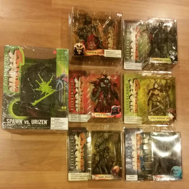 Rare Mcfarlane Set - SPAWN Series 28 Regenerated Complete Lot Of 7 Figures Including Spawn Vs ...