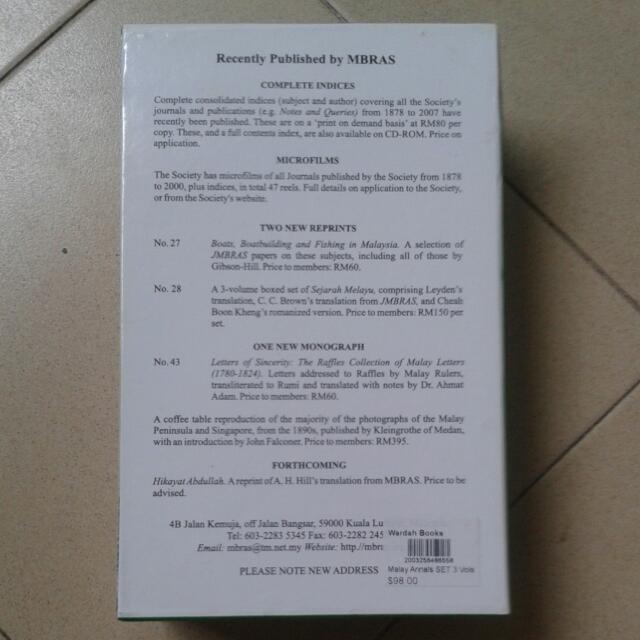 The Malay Annals / Sulalatus Salatin / Sejarah Melayu Set, Books ...