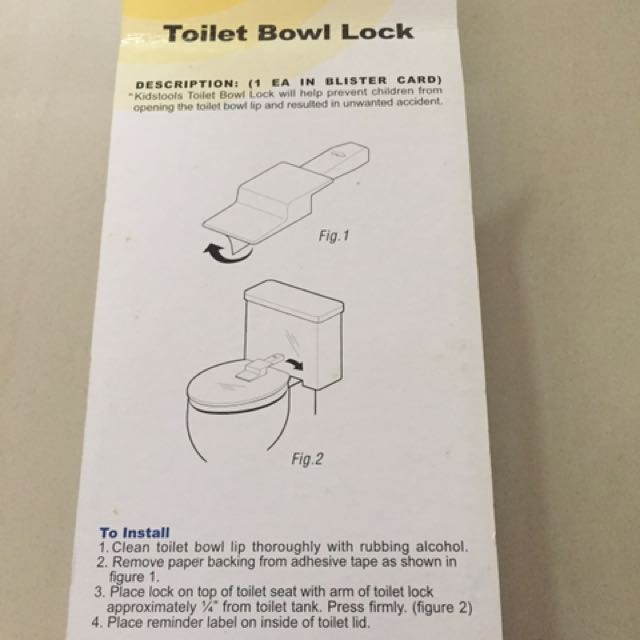 Toilet Bowl Lock, Furniture & Home Living, Bathroom & Kitchen Fixtures ...