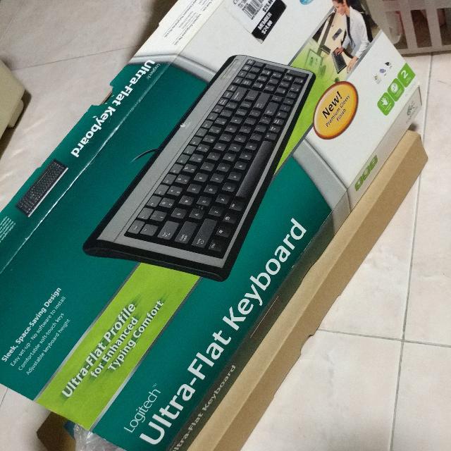 Logitech Ultra Flat Compact Keyboard USB, Computers & Tech, Parts ...