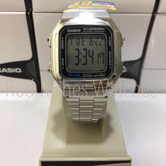 Casio Vintage Silver Watch A178WA-1, Women's Fashion, Watches ...