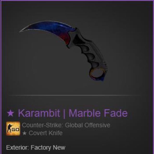 (Csgo Knife) Karambit Marble Fade on Carousell