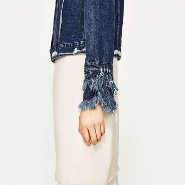 Fringed Denim Jacket ZARA, Women's Fashion, Coats, Jackets and ...