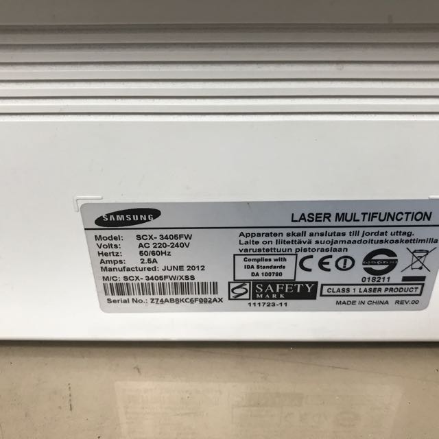 Samsung scx-3405fw wifi laser multi function printer, Computers & Tech ...