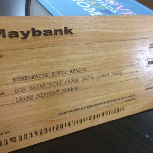 Wooden Mockup Cheque, Hobbies & Toys, Stationery & Craft, Handmade ...