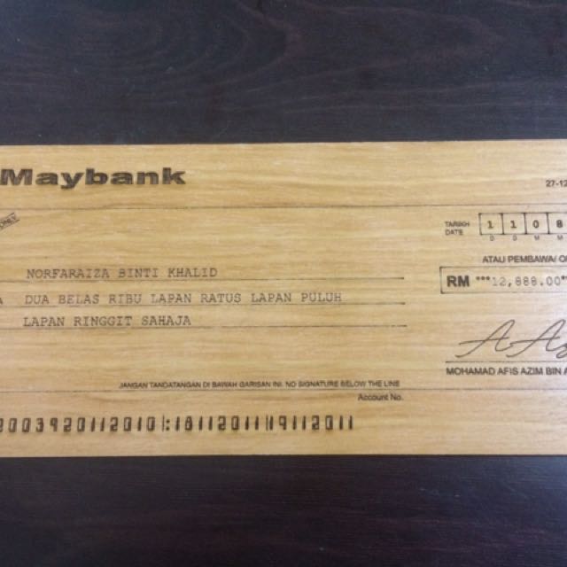 Wooden Mockup Cheque, Hobbies & Toys, Stationery & Craft, Handmade ...