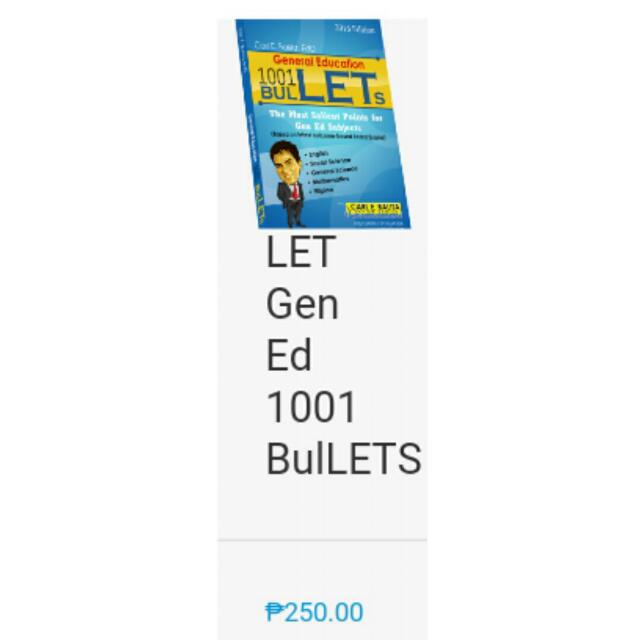 Let Reviewer General Education Carl balita 1001 bulLETs, Hobbies & Toys ...