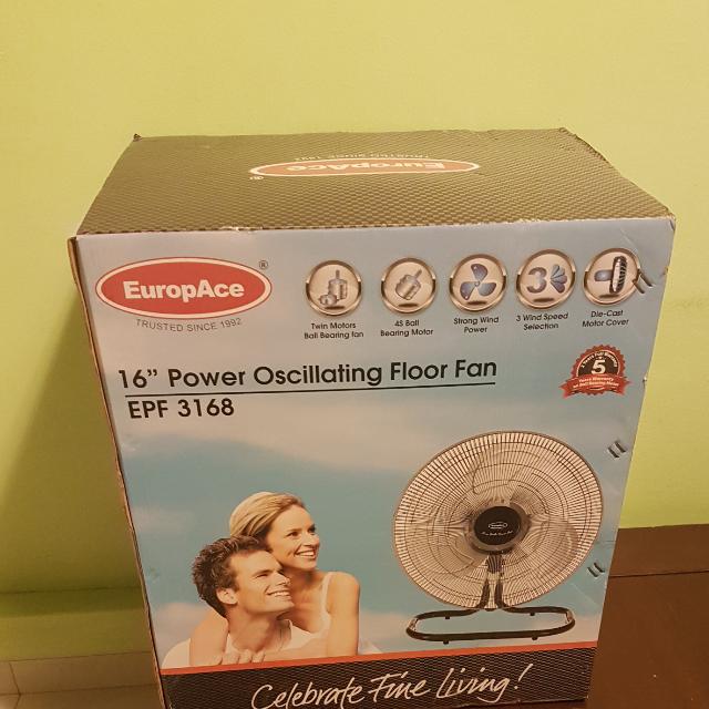 Europace 16' Power Oscillating Floor Fan, Furniture & Home Living ...