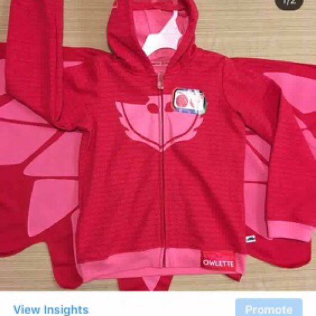 PJ Mask Owlette Fleece - Lined Zip Up Mask hoodie with Detachable Wings ...