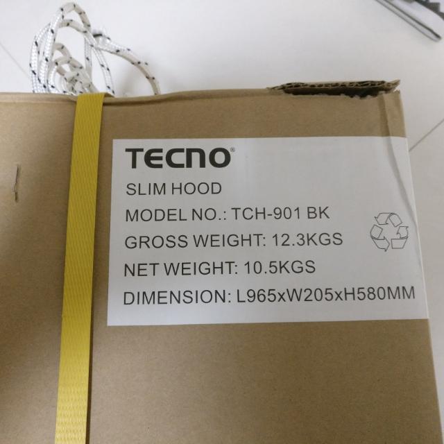Tecno Slim Line Designer Hood with Maxi-Flow Motor TCH 901 BK, TV ...