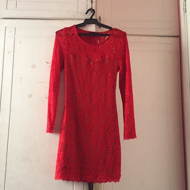 Red Sexy Back Dress Pang Ivy Aguas, Women's Fashion, Dresses & Sets ...