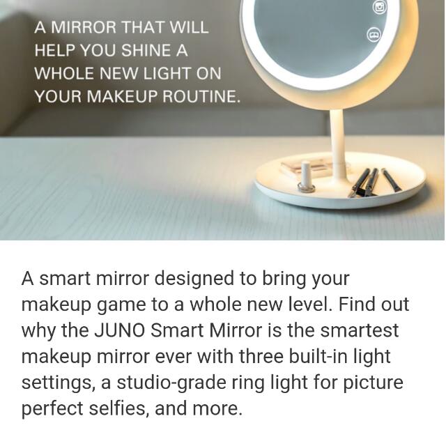 JUNO SMART MIRROR, Beauty & Personal Care, Face, Makeup on Carousell