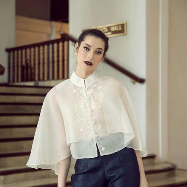 Nuevo Ystilo Cape Barong and Rafaella Dress (Set), Women's Fashion ...