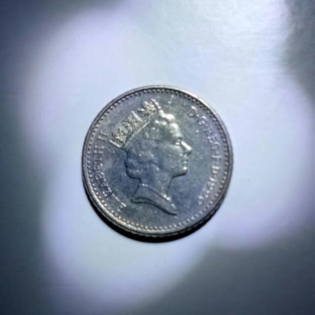 United Kingdom 5 Pence Coin 1990 Elizabeth II D.G.REG.F.D U.K Currency ...