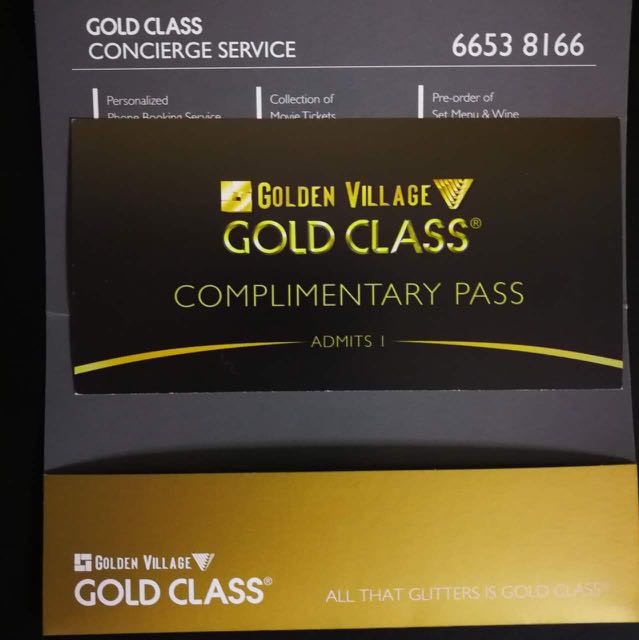 Golden Village Gold Class Ticket, Tickets & Vouchers, Event Tickets on ...