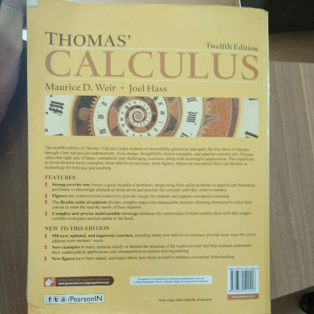 Thomas Calculus 12th edition, Hobbies & Toys, Books & Magazines ...